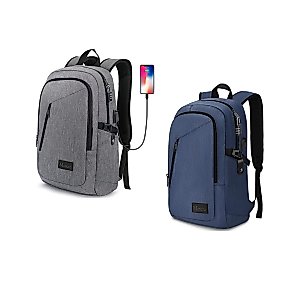 Mancro Work Backpack for Men, 15.6 inch Business Slim Laptop Backpack, Travel Computer Bag Daypack for 15.6 in Laptop