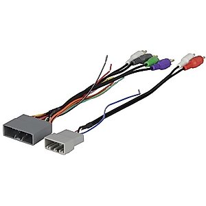 Scosche HA13B Compatible with 2006-11 Honda Civic Amplified system Wire Harness / Connectors; 4CH RCA w/Sub Amp Input Wire Harness / Connector, Non-Navigation