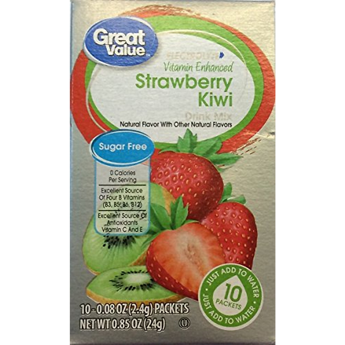 Great Value Good Source of Vitamin C Kiwi Strawberry Fitness Drink Mix (Pack of 4)