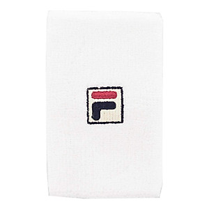 Fila Embroidered Logo Double-Wide Wristbands-Black