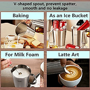 Measuring Cup, [Upgraded, 3 Measurement Scales, Including Cup Scale, ML Scale, Ounce Scale], Newness Stainless Steel Measuring Cup with Marking with Handle, 16 Ounces (0.5 Liter, 2 Cup)