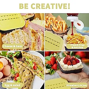 Simland Toasties Maker for Thins, Healthy Toasted Snacks, Sandwich Cutter and Sealer for Lunch, 1 pcs