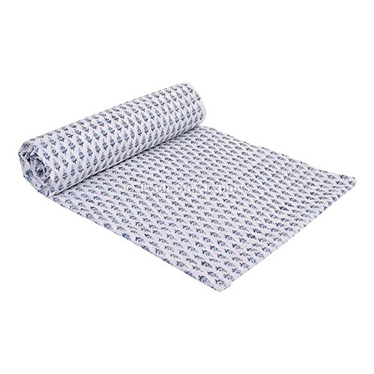 Trade Star 3 Yard Hand Block Print Fabric Indian Ethnic Natural Running Fabric for Sewing 100% Cotton Fabric by The Yard Floral Print Fabric for Crafting Dressmaking (Pattern 11)