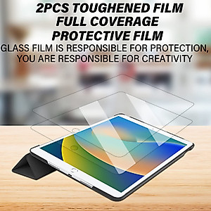 Deokke Compatible with iPad 9th /8th /7th Generation Case(2021/2020/2019) with 2Pcs Screen Protector and Hard Back iPad 10.2 inch Case,Auto Sleep/Wake Cover-Black Purple Leopard Cheetah