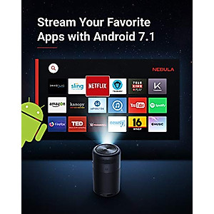  Nebula Capsule, by Anker, Smart Portable Wi-Fi Mini Projector, 100 ANSI lm Pocket Cinema, DLP, 360° Speaker, 100" Picture, 4-Hour Video Playtime, and App-Watch Anywhere (Renewed) 