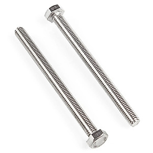 10PCS M8 Hex Bolt, Stainless Steel M8-1.25 x 100mm Hex Head Screw Bolts, A2-70(304) Fully Threaded Hex Tap Bolts