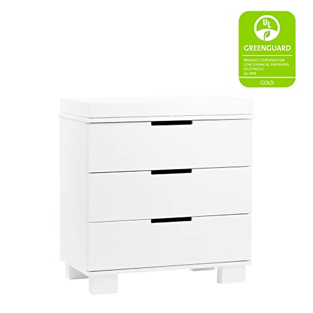 Babyletto Modo 3-Drawer Changer Dresser with Removable Changing Tray in White, Greenguard gold Certified