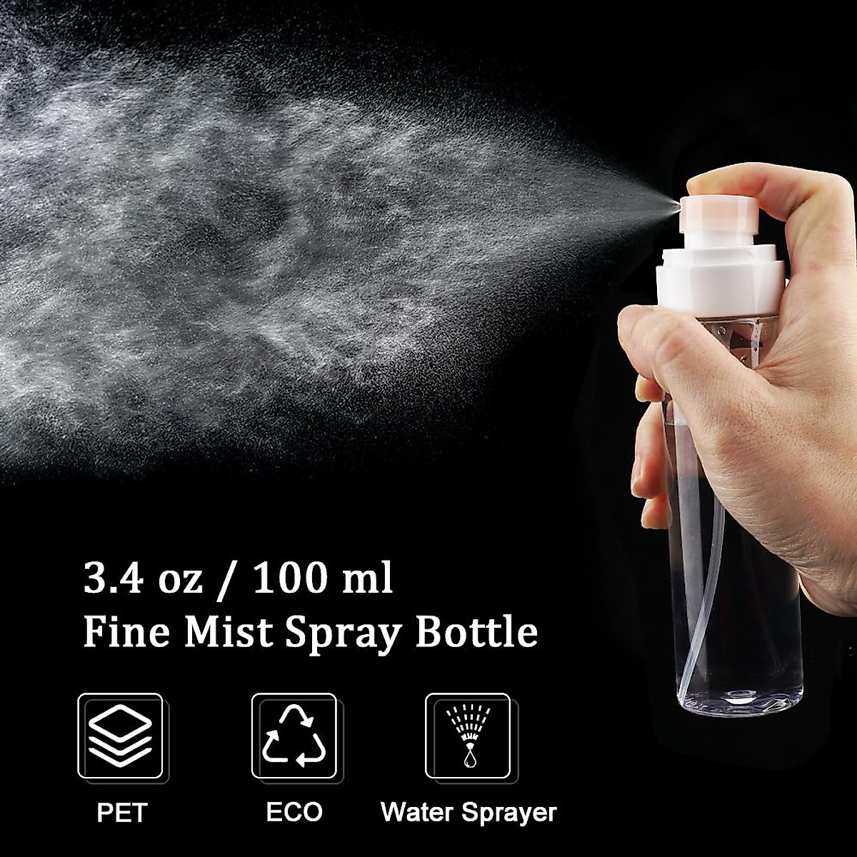 Cosywell Spray Bottle for Hair TSA Approved 3.4oz/100ml 3 Pack Leak Proof Travel Spray Bottles Refillable Plastic Travel Size Bottles for Perfume Skincare Toners Water Cosmetics (3Pink)