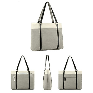 MINTEGRA Tote Bag for Women Fashion Canvas Designer Splice Handbag Purse Shoulder Bag