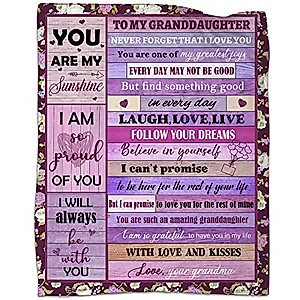 ORALBY Granddaughter Gifts from Grandma,Granddaughter Blanket,Gifts for Granddaughter,Granddaughter Gifts for Birthday Graduation Gifts for Granddaughter Throw Blanket from Nana 50” x60