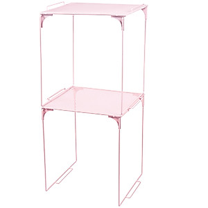 Svartur Shelf Pack, 2, Metal, Contemporary, Pink, Stackable, Space Saving, for School Locker Organizing