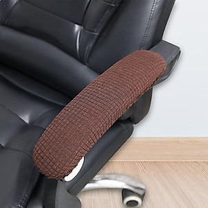 KALIONE Chair Arm Covers, Armrest Slipcover Pads, Removable Office Chair Cover, Chair Arm Pads Arm Protectors, Office Removable Arm Rest Covering, Elastic Chair Armrest Cover(Coffee)