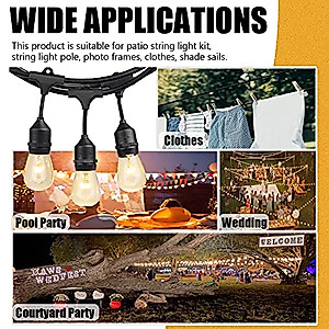 NEREUS String Light Hanging Kit with 164 Ft Nylon Coated 304 Stainless Steel Wire Rope, String Light Suspension Kit, Guide Wire with Turnbuckles and Hooks for Patio, Backyard Lighting Accessories