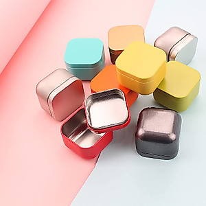 10-Pack Multicolor Small Square Tinplate Tea Tin Can Exquisite Candy Gift and Crafts Box Food Storage Container (Mix-color）