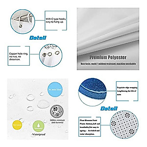 WRUJOJU 4 Pcs Christmas Shower Curtain Set with Non-Slip Rug, Toilet Lid Cover and Bath Mat,Xmas Shower Curtains with 12 Hooks, Christmas Shower Curtain Sets for Bathroom