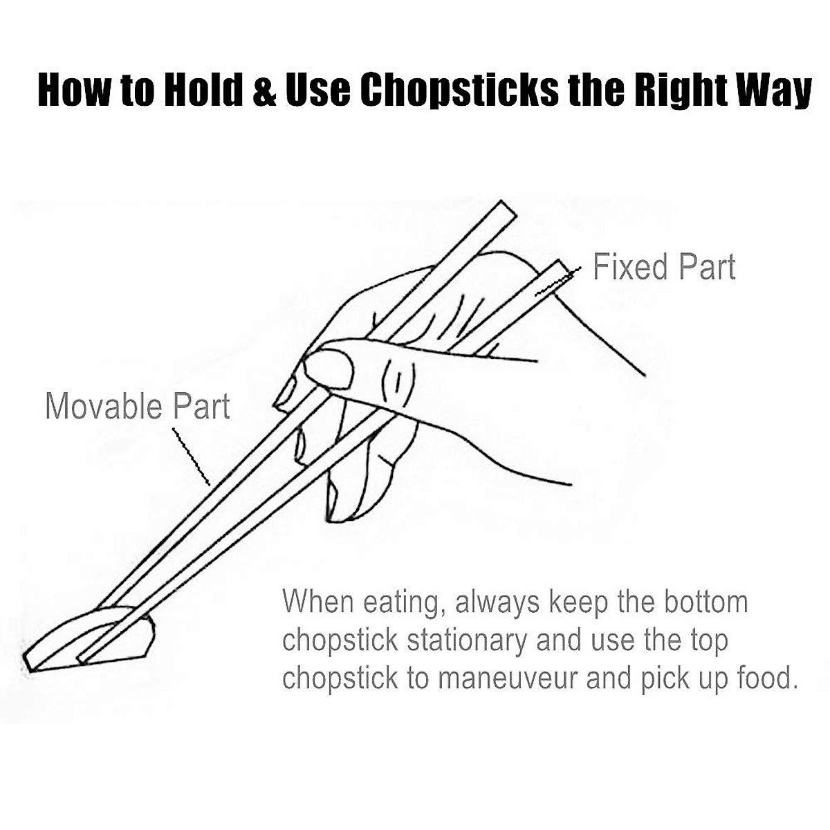 Bamber 10 Pairs Reusable Bamboo Chopsticks Set, 10 Inches Long Chopstick, Japanese Style