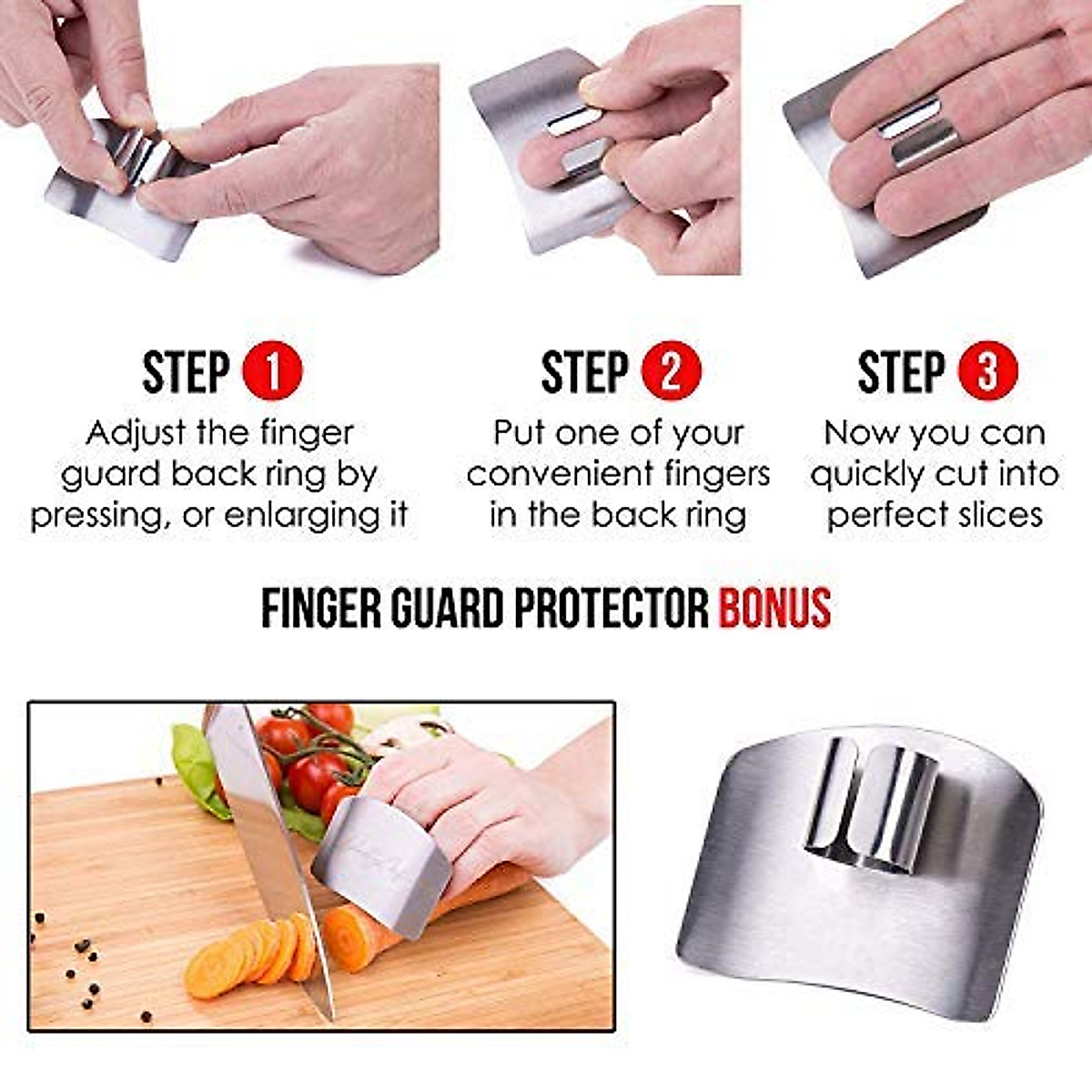 Daddy chef Stainless steel Finger guard knife cutting protector Hand Kitchen Safe slice tool for Chef - Cooking Avoid Hurting When Slicing and chopping