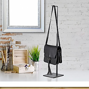 Elitnus Hanging Hook Bag Stand - Set of 2 Adjustable Height Black Handbag Display Stand Set