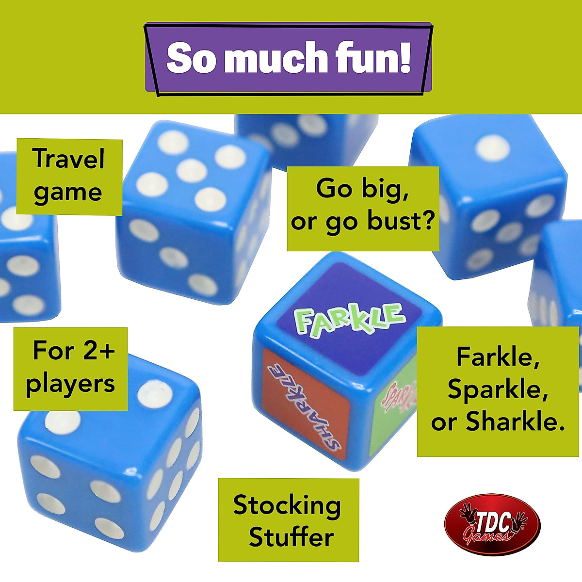 Freaky Farkle Dice Game, Great for Party Favors, Family Games, Stocking Stuffer, Travel Games, and Camping Games, Dice Games for Adults, Fun Games for Family Game Night