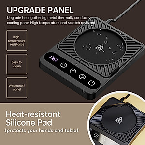 Misby Coffee Mug Warmer, Coffee Warmer for Desk with 6 Temp Settings, 8H Auto Shut Off Coffee Cup Warmer 12H Timer, Smart Coffee Warmer Plate Keeps Hot, Fresh for Coffee, Tea, Milk, Beverage,Black