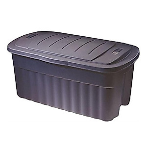 Rubbermaid Roughneck Tote Storage Container, 40-Gallon, Dark Indigo/Metallic