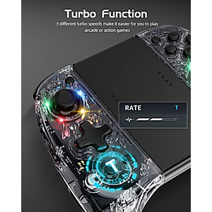 DOYOKY Wireless Game Controller, Bluetooth Controller for PC/Android/Steam/Switch, PC Controller with LED Backlight, Gamepad with Turbo/6-Axis Gyro/Dual Motors (with Phone Bracket)