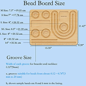 Svartur Bead Board with Beads, 1200 Pcs 8mm Glass Beads & Bead Board with case, Complete Jewelry Making Beading Set