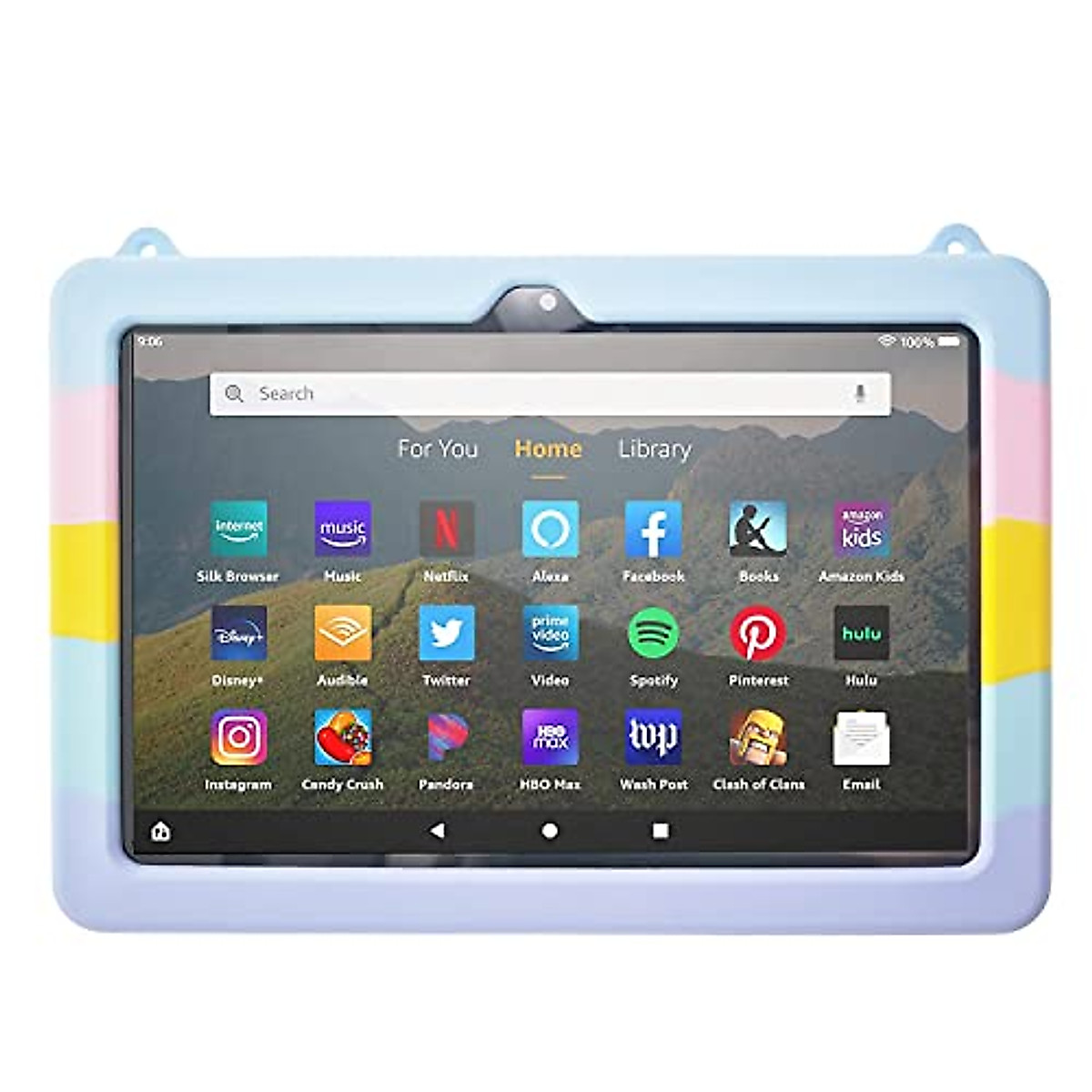 iZi Way Pop It Tablet Case for Amazon Fire HD 8 / Fire HD 8 Plus (10th Gen, 2020 Release), Fidget Toy Pop Its Push Bubble Wrap Silicone Cover with Stand Shoulder Strap for Kids Boys Girls- Rainbow