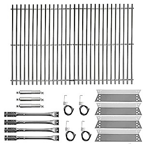 Hisencn Gas Grill Repair for Kenmore 122.16134, 122.16134110, Nexgrill 720-0719BL, 720-0773, 720-0783, Tera Gear 1010007A Grill Burners, Grill Grate, Heat Plate Shield Replacement Parts