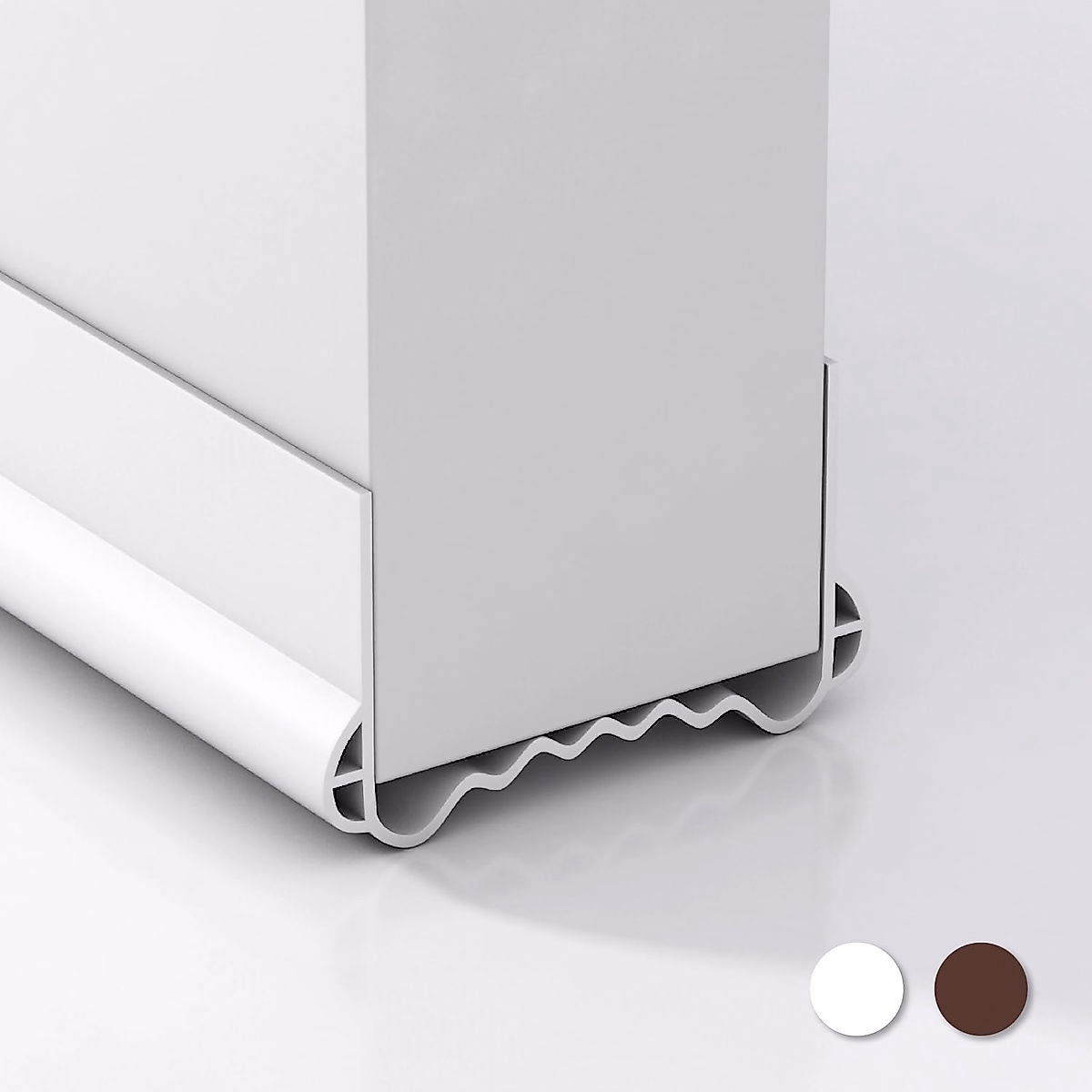 Vastaia 39" Length Door Draft Stopper Under Door Draft Blocker Insulator Door Sweep Weather Stripping Noise Stopper Strong Adhesive (White)