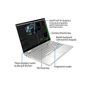 2022 HP Envy x360 2-in-1 15.6" FHD Touchscreen Laptop, Intel Core i5-1135G7, 32GB RAM, 1TB PCIe SSD, Full-Size Keyboard, Iris Xe Graphics, HD Webcam, Win 11 Pro, Silver, 32GB Snow Bell USB Card