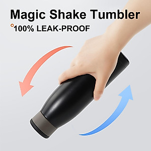 14 oz Travel Coffee Tumbler with Lid, Stainless Steel Double Walled and Vacuum Insulated Tumblers,Coffee Thermos Watter Bottle for Gift, Shake the Travel Coffe Mugto Get the Walls Cold/Hot(Black)