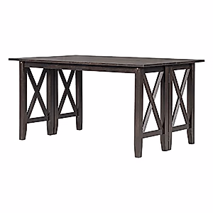 KoiHome Rustic, Family Solid Wood Space Saving 4 Chairs and Bench with Cushion Room, Distressed Finish, Set of 6 (Espresso), 6-Piece Foldable Dining Table Set