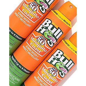 Bullfrog Mosquito Coast Sunscreen SPF50 + Insect Repellant 5.5oz Continuous Spray, 2pk