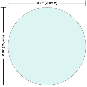 30" Round 1/4" Inch Thick Tempered Glass Table Top - Pencil Polish Edge