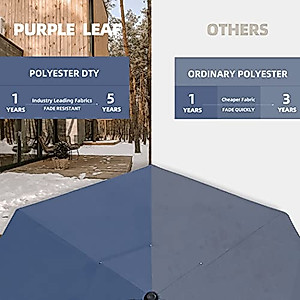 PURPLE LEAF Sunbrella Umbrella 11 Feet Double Top Deluxe Round Patio Umbrella Offset Hanging Umbrella Cantilever Umbrella Outdoor Market Umbrella Garden Umbrella, Spectrum Indigo