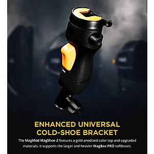 MagMod MagShoe v2 - Universal Cold Shoe Flash Mount for Off Camera Flash, LED Light Panels, Umbrella Modifiers, MagBox PRO 42" Octa Softbox, and MagBox PRO 36" Strip