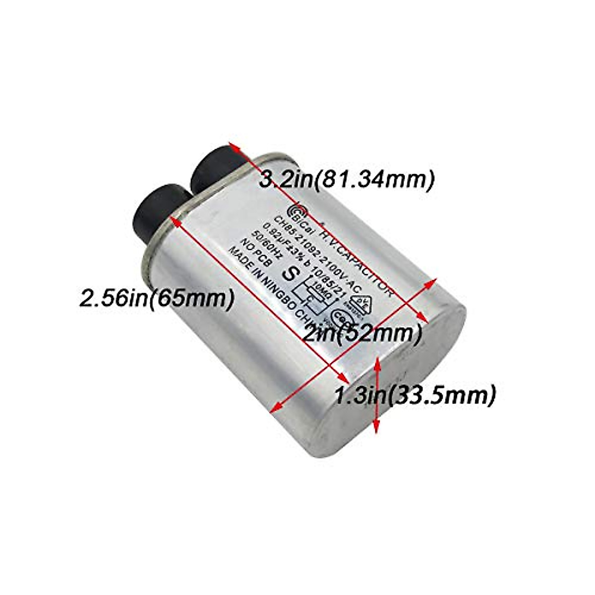 Meter Star CQC Universal Household Microwave High Voltage Capacitor 0.92uf ch85 21092 2100V AC H.V.Capacitor 10/85/21 50/60Hz NO PCB