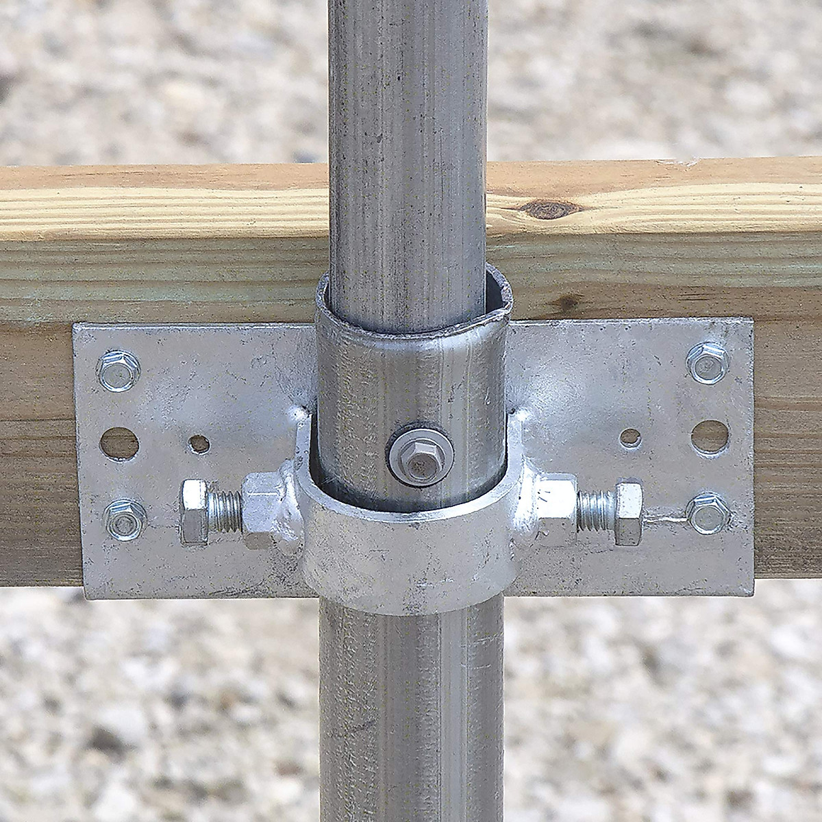 Chain Link Fence 2 1/2" [2 3/8" OD] x 6" Wood to Steel Post Adapters | Adapter Brackets | Wood Fence Steel Post Bracket (Pack of 4)