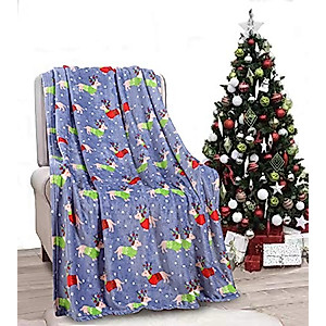 Velvet Touch Holiday Throw Fleece Blanket (50" x 60") - Dogs in Sweaters
