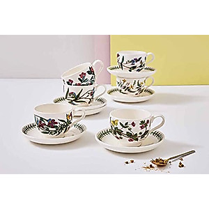 Portmeirion Botanic Garden Set of 6 Teacups & Saucers (T) (Assorted Motifs)