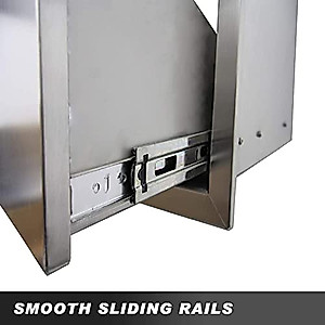 RYFT 19.7W x 26.5H Inch Outdoor Kitchen Trash Drawer with 11.8 Inch Trash Bag Ring,Stainless Steel Outdoor Kitchen Drawers for Outdoor Kitchen,BBQ Island