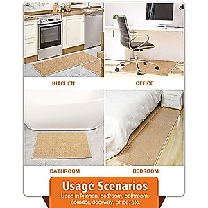 BxzanDya Kitchen Rug and Mats[2pcs] 20x59 Inch/20x32 Inch, Kitchen Rugs and Mats Non Skid Washable, for Kitchen Sink Side Mats, Aisle Rugs, Hallway Rugs(Oats, 20 "x32 + 20 "x59)