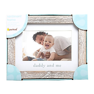 Pearhead Daddy and Me Baby Picture Frame, Gender-Neutral Dad and Baby Picture Frame, Baby Girl or Baby Boy Nursery Décor, 4" x 6" Photo Insert, Wood