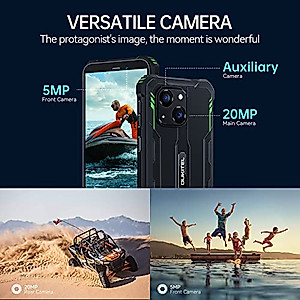 OUKITEL WP20 Pro Rugged Smartphone, 4GB+64GB Octa-Core 5.93" Rugged Phone Android 12, 6300mAh Battery, IP68 Waterproof, 20MP Camera, Global Version 4G LTE Cell Phone, Face ID+Fingerprint, NFC, Orange