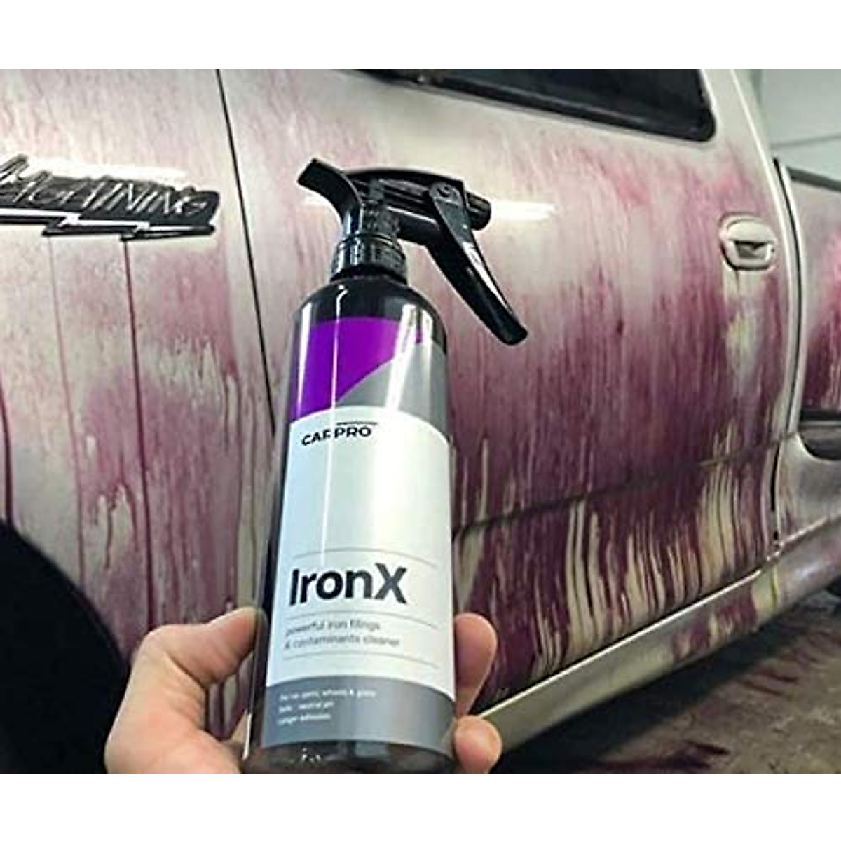 CARPRO IronX Iron Remover: Stops Rust Spots and Pre-Mature Failure of The Clear Coat, Iron Contaminant Removal - 500mL with Sprayer (17oz)