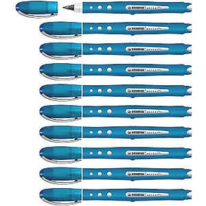 Stabilo 2019/41 Worker Colorful Rollerball Pen Medium 0.8mm Tip 0.5mm Line Blue Ref 2019-41 [Pack of 10]