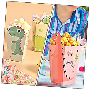 LABRIMP 24pcs Popcorn Mini Treat Bags Disposable Containers Mini Paper Bags Movie Party Decorations Popcorn Treat Bags Dinosaur Popcorn Box Convenient Popcorn Bag Individual Popcorn Bags