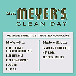 Mrs. Meyer's Hand Soap Refill, Made with Essential Oils, Biodegradable Formula, Basil, 33 Fl. Oz - Pack Of 2