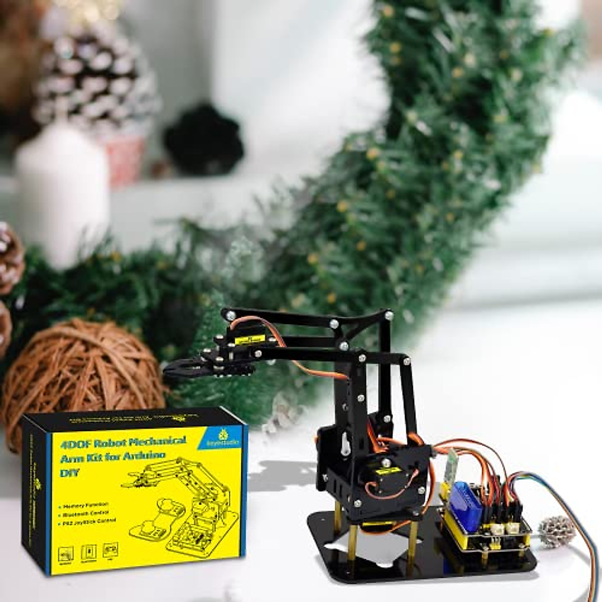 KEYESTUDIO Robot Arm Starter Kit for Arduino Coding Robotics Kit for Adults Teens 15+ Electronic Programming Project STEM Education